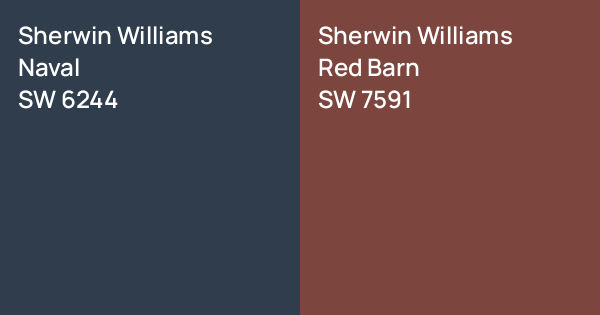Sherwin Williams Naval vs. Sherwin Williams Red Barn comparison