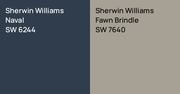 Sherwin Williams Naval vs. Sherwin Williams Fawn Brindle comparison