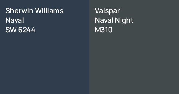 Sherwin Williams Naval vs. Valspar Naval Night comparison