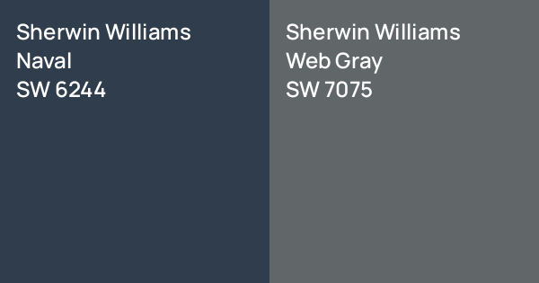 Sherwin Williams Naval vs. Sherwin Williams Web Gray comparison