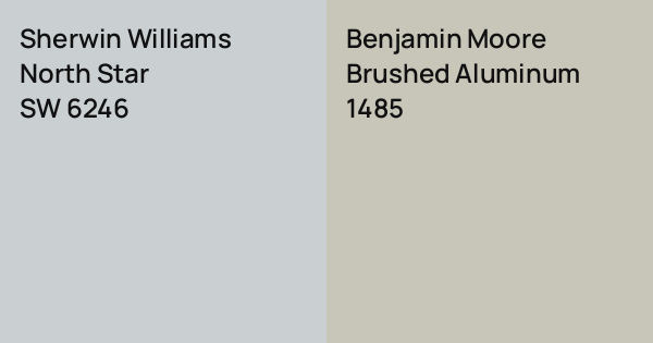 Sherwin Williams North Star vs. Benjamin Moore Brushed Aluminum comparison