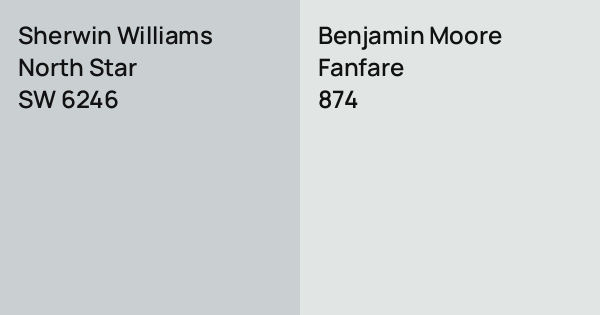 Sherwin Williams North Star vs. Benjamin Moore Fanfare comparison