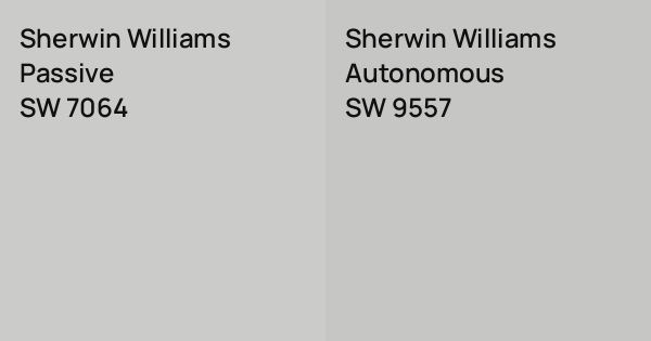 Sherwin Williams Passive vs. Sherwin Williams Autonomous comparison