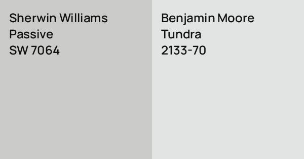 Sherwin Williams Passive vs. Benjamin Moore Tundra comparison