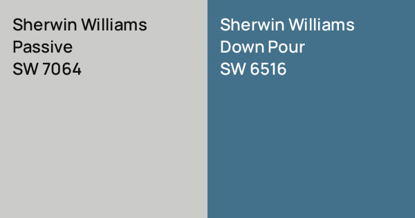 Sherwin Williams Passive vs. Sherwin Williams Down Pour comparison