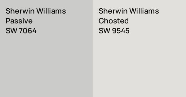 Sherwin Williams Passive vs. Sherwin Williams Ghosted comparison