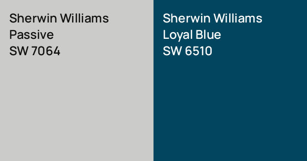 Sherwin Williams Passive vs. Sherwin Williams Loyal Blue comparison