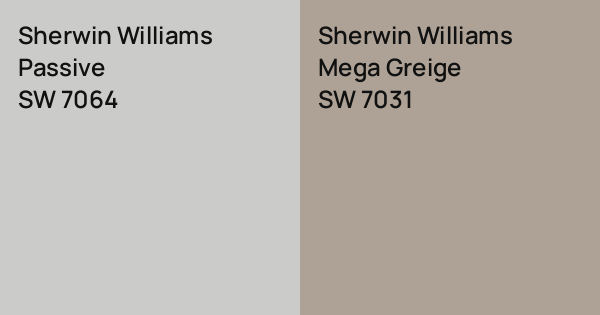 Sherwin Williams Passive vs. Sherwin Williams Mega Greige comparison