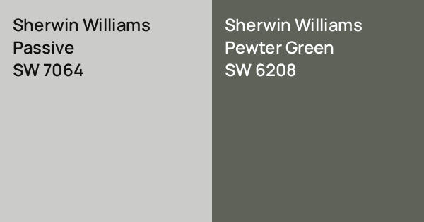Sherwin Williams Passive vs. Sherwin Williams Pewter Green comparison
