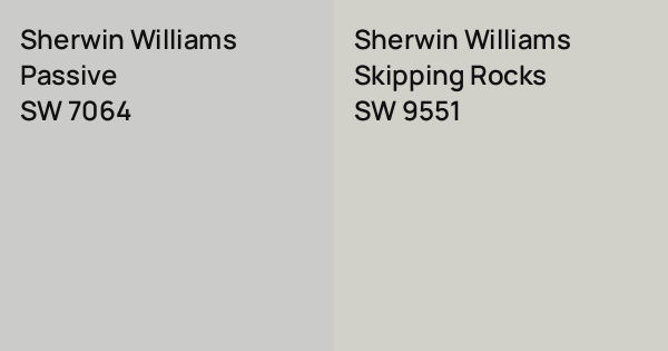 Sherwin Williams Passive vs. Sherwin Williams Skipping Rocks comparison