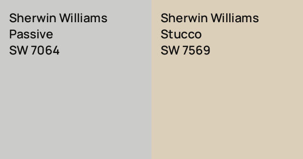 Sherwin Williams Passive vs. Sherwin Williams Stucco comparison