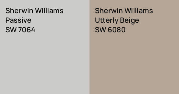 Sherwin Williams Passive vs. Sherwin Williams Utterly Beige comparison