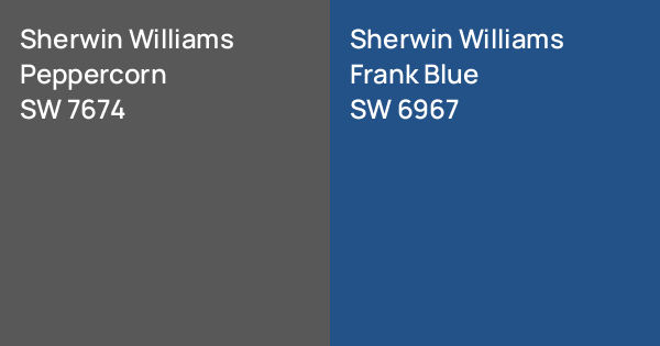 Sherwin Williams Peppercorn vs. Sherwin Williams Frank Blue comparison