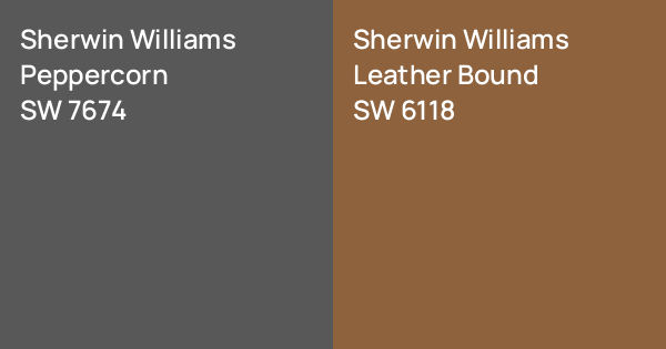Sherwin Williams Peppercorn vs. Sherwin Williams Leather Bound comparison
