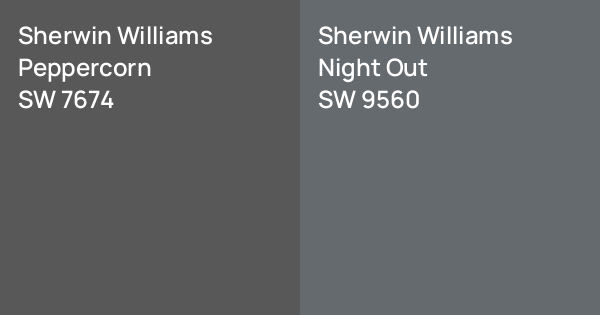 Sherwin Williams Peppercorn vs. Sherwin Williams Night Out comparison