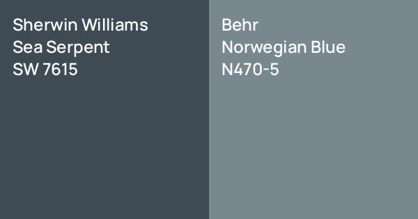 Sherwin Williams Sea Serpent vs. Behr Norwegian Blue comparison
