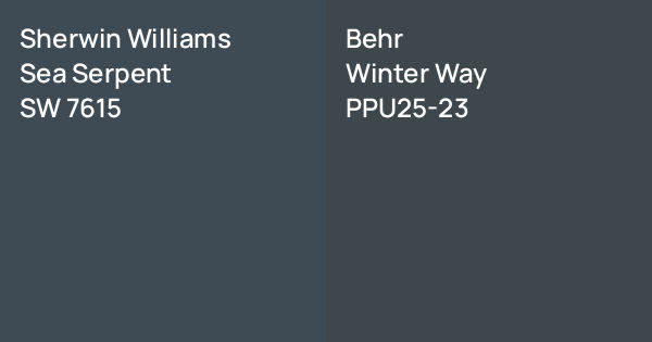 Sherwin Williams Sea Serpent vs. Behr Winter Way comparison