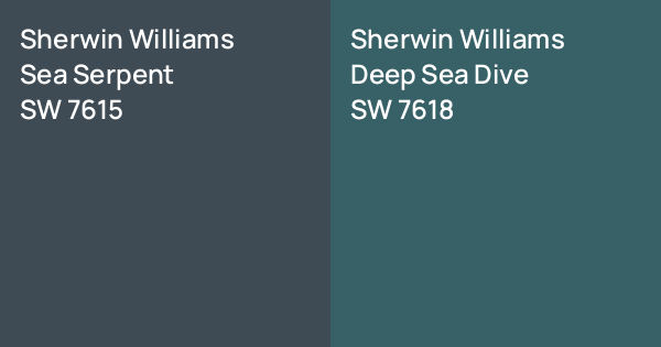 Sherwin Williams Sea Serpent vs. Sherwin Williams Deep Sea Dive comparison