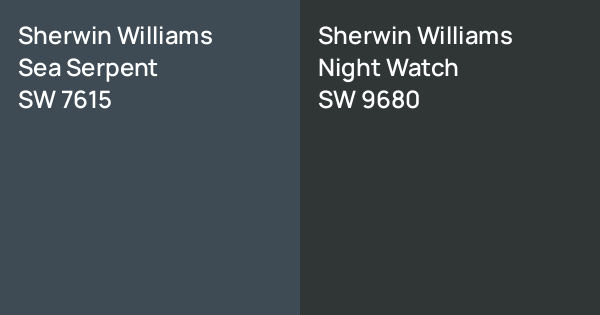 Sherwin Williams Sea Serpent vs. Sherwin Williams Night Watch comparison