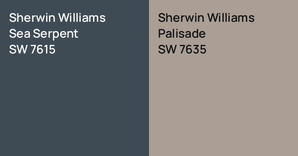 Sherwin Williams Sea Serpent vs. Sherwin Williams Palisade comparison