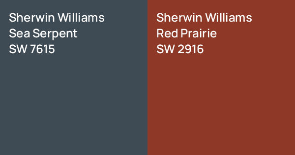 Sherwin Williams Sea Serpent vs. Sherwin Williams Red Prairie comparison