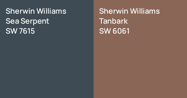 Sherwin Williams Sea Serpent vs. Sherwin Williams Tanbark comparison