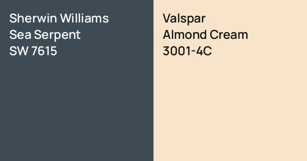 Sherwin Williams Sea Serpent vs. Valspar Almond Cream comparison