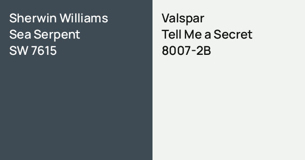 Sherwin Williams Sea Serpent vs. Valspar Tell Me a Secret comparison