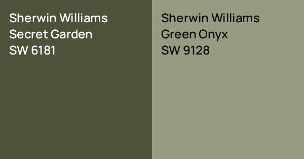 Sherwin Williams Secret Garden vs. Sherwin Williams Green Onyx comparison