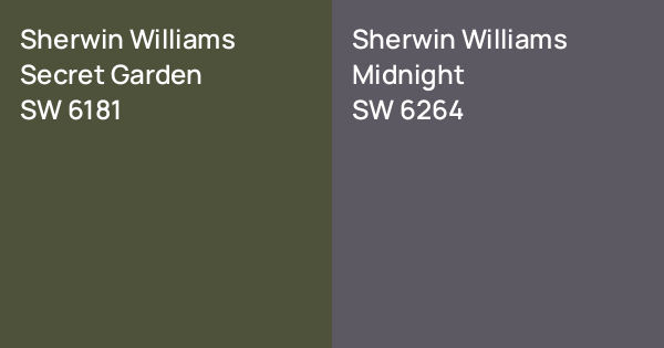 Sherwin Williams Secret Garden vs. Sherwin Williams Midnight comparison