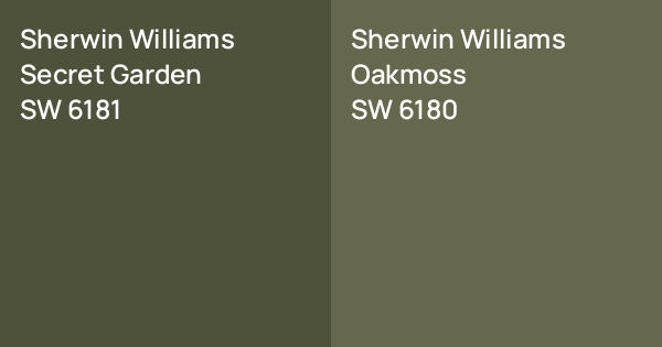 Sherwin Williams Secret Garden vs. Sherwin Williams Oakmoss comparison