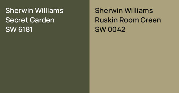 Sherwin Williams Secret Garden vs. Sherwin Williams Ruskin Room Green ...