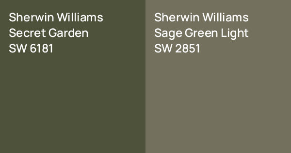Sherwin Williams Secret Garden vs. Sherwin Williams Sage Green Light ...