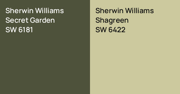 Sherwin Williams Secret Garden vs. Sherwin Williams Shagreen comparison