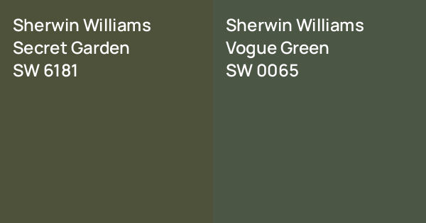 Sherwin Williams Secret Garden vs. Sherwin Williams Vogue Green comparison