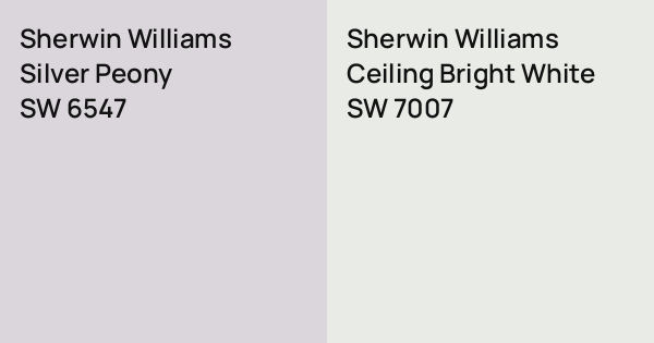 Sherwin Williams Silver Peony vs. Sherwin Williams Ceiling Bright White ...
