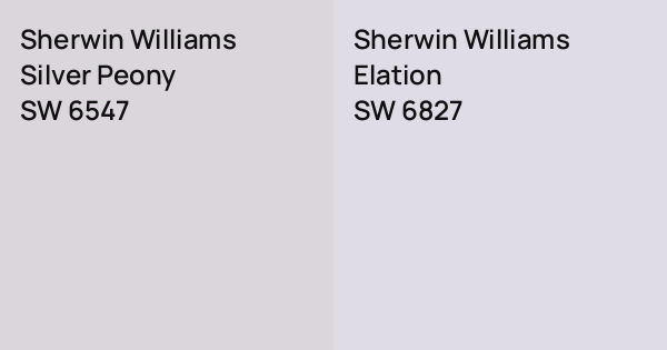 Sherwin Williams Silver Peony vs. Sherwin Williams Elation comparison
