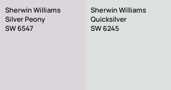 Sherwin Williams Silver Peony vs. Sherwin Williams Quicksilver comparison