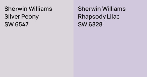 Sherwin Williams Silver Peony vs. Sherwin Williams Rhapsody Lilac ...