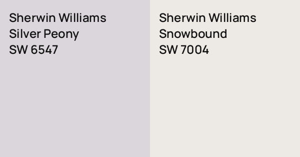 Sherwin Williams Silver Peony vs. Sherwin Williams Snowbound comparison
