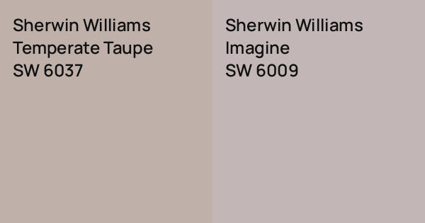 Sherwin Williams Temperate Taupe vs. Sherwin Williams Imagine comparison