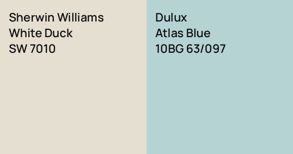 Sherwin Williams White Duck vs. Dulux Atlas Blue comparison