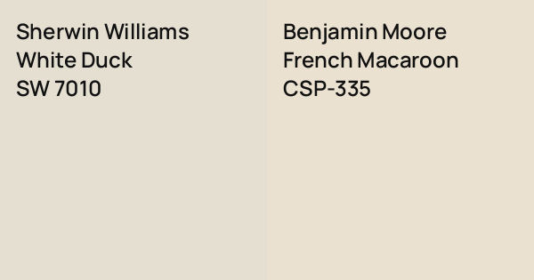 Sherwin Williams White Duck vs. Benjamin Moore French Macaroon comparison