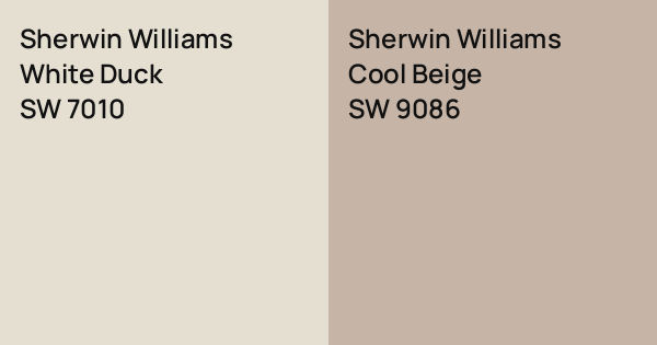 Sherwin Williams White Duck vs. Sherwin Williams Cool Beige comparison