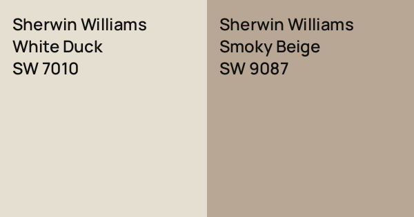 Sherwin Williams White Duck vs. Sherwin Williams Smoky Beige comparison