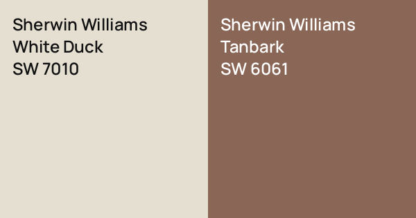 Sherwin Williams White Duck vs. Sherwin Williams Tanbark comparison