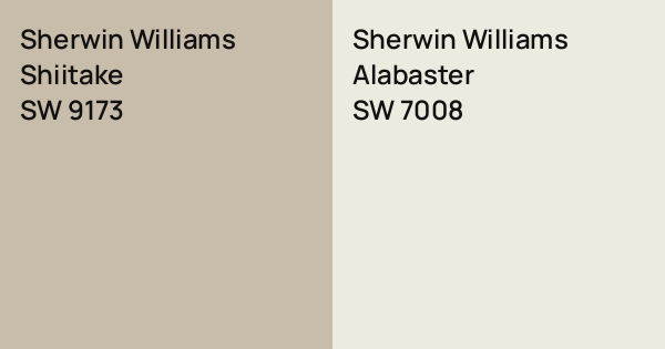 Sherwin Williams Shiitake vs. Sherwin Williams Alabaster comparison