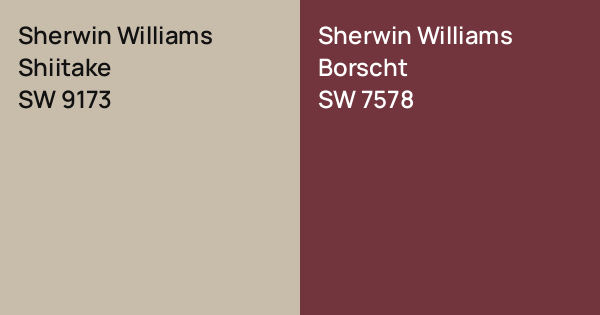 Sherwin Williams Shiitake vs. Sherwin Williams Borscht comparison