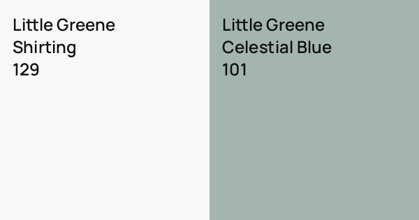 Little Greene Shirting vs. Little Greene Celestial Blue comparison