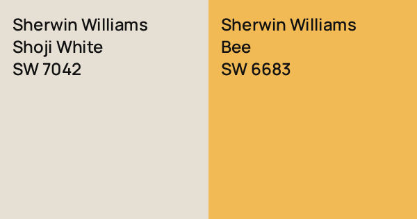 Sherwin Williams Shoji White vs. Sherwin Williams Bee comparison
